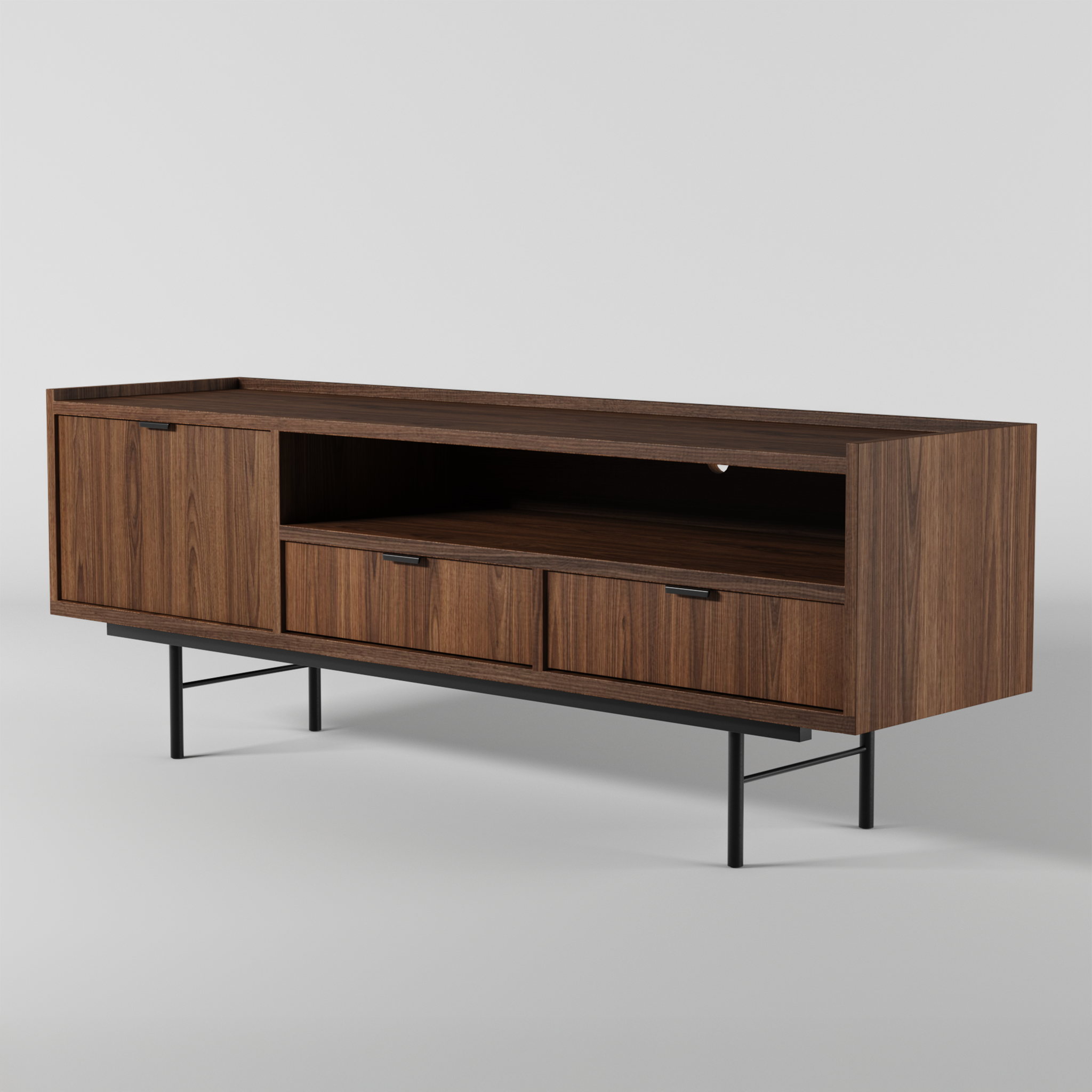 EDISON – szafka RTV 150 cm brązowa | Saga Home